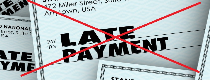 Late Payment Words Overdue Check Paying Bills Pile - Tenant Screening ...